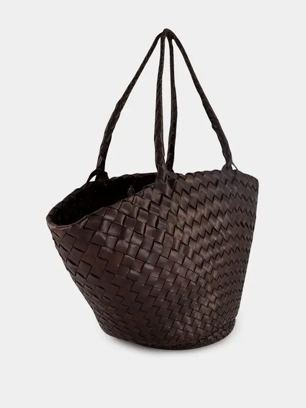 Dragon Diffusion Egola Dark Woven Shoulder Bag - Brown
