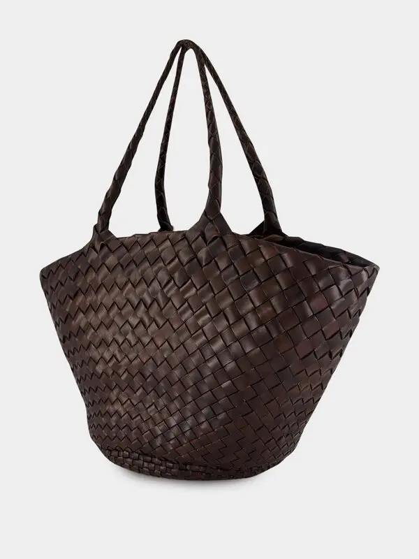 Dragon Diffusion Egola Dark Woven Shoulder Bag - Brown