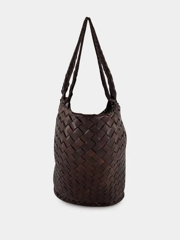 Dragon Diffusion Egola Dark Woven Shoulder Bag - Brown