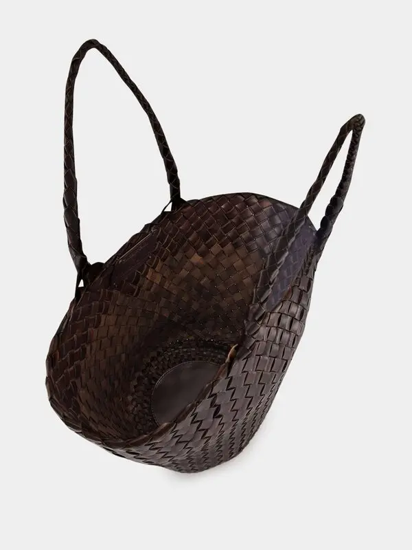Dragon Diffusion Egola Dark Woven Shoulder Bag - Brown