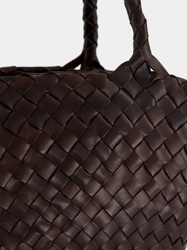 Dragon Diffusion Egola Dark Woven Shoulder Bag - Brown