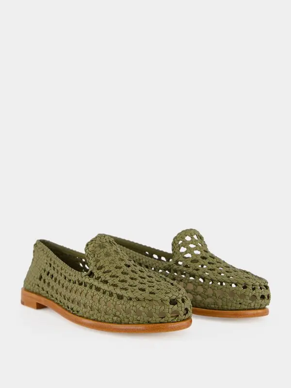 Dragon Diffusion Dolly Leather Moccasins - Green