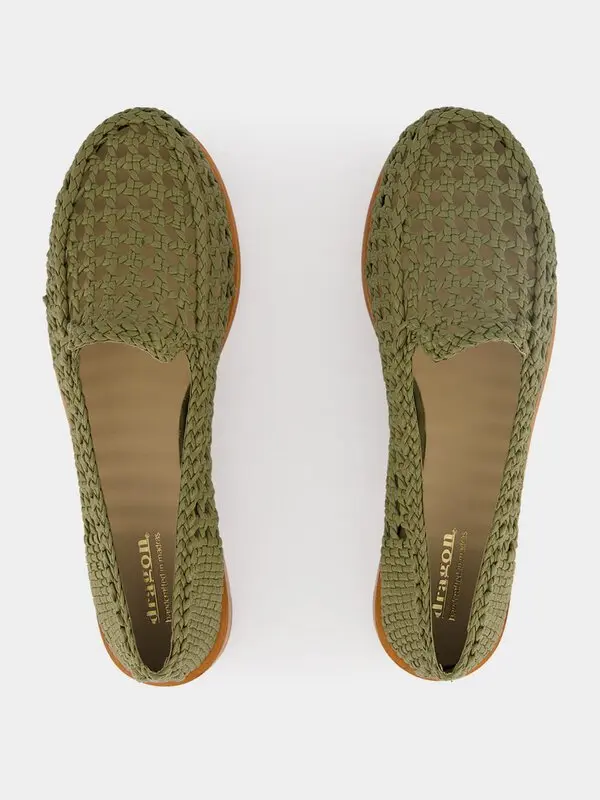 Dragon Diffusion Dolly Leather Moccasins - Green