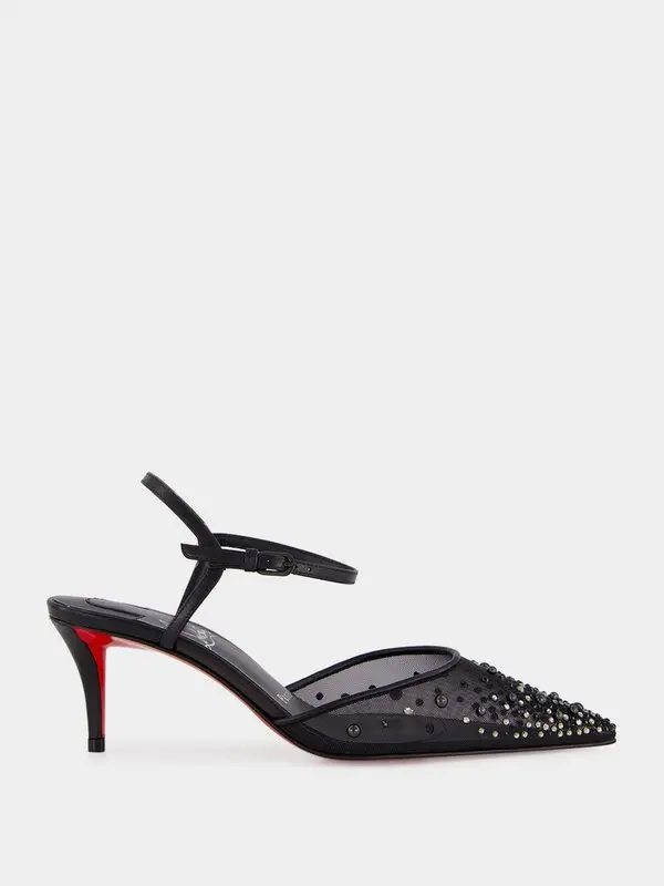 CHRISTIAN LOUBOUTIN Miss Z 60 Riviera Strass Strappy Pumps - Black