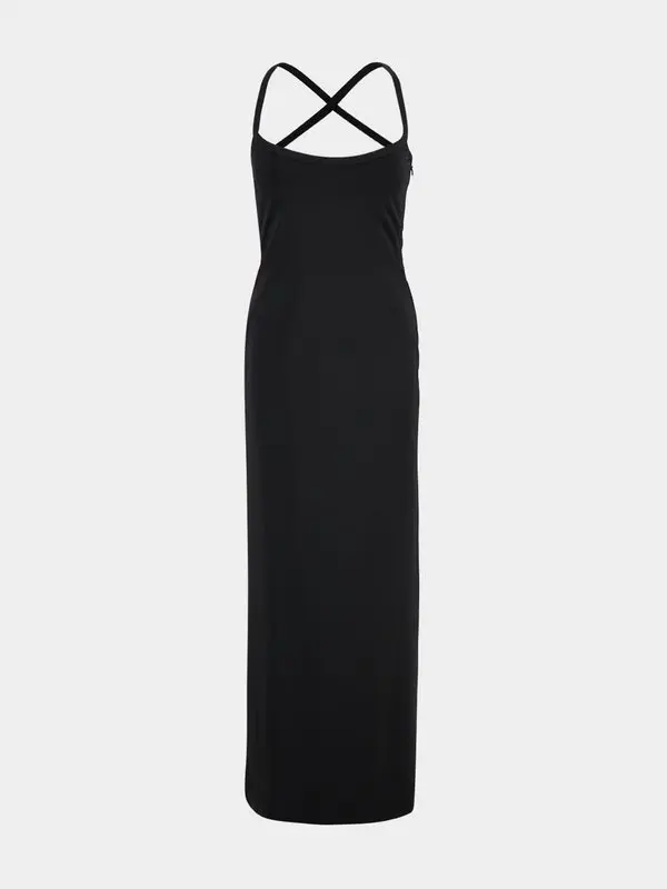 Versace Strappy Back Jersey Maxi Dress - Black