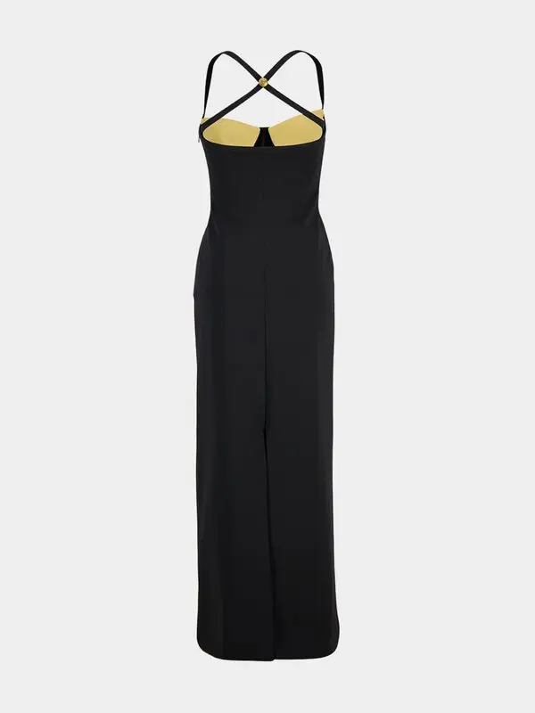 Versace Strappy Back Jersey Maxi Dress - Black