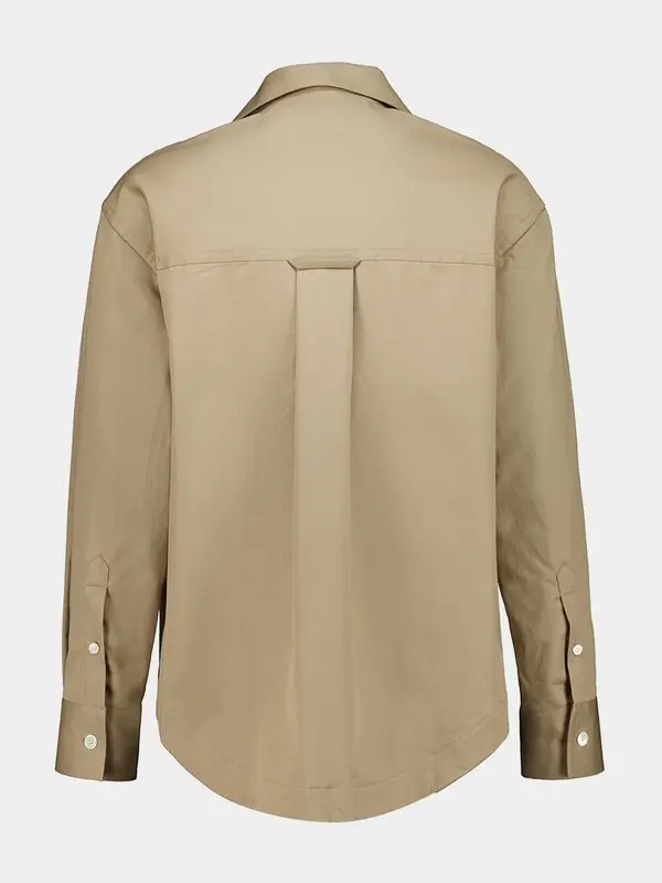 AMI Paris Taupe Cotton Long-sleeve Shirt