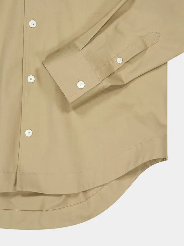 AMI Paris Taupe Cotton Long-sleeve Shirt