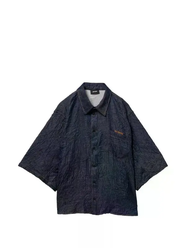We11Done Logo-embroidered Shirt - Blue