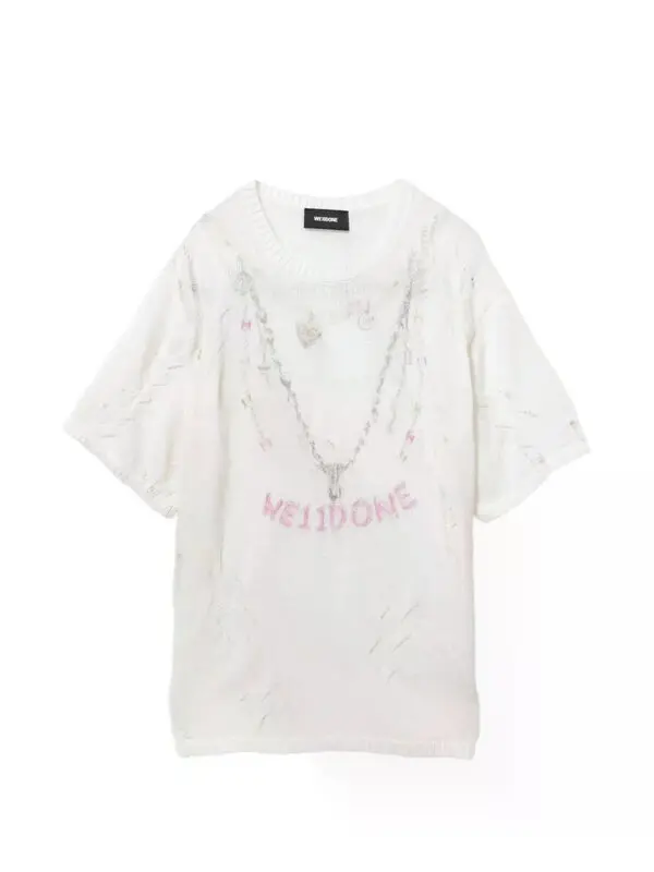 We11Done Distressed T-shirt - White