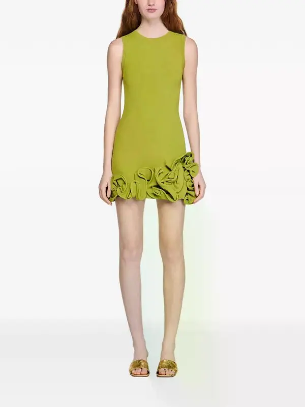Sandro Ruffled Knitted Mini Dress - Green