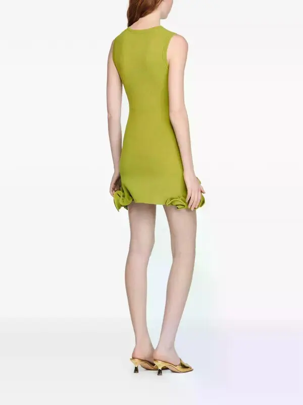 Sandro Ruffled Knitted Mini Dress - Green