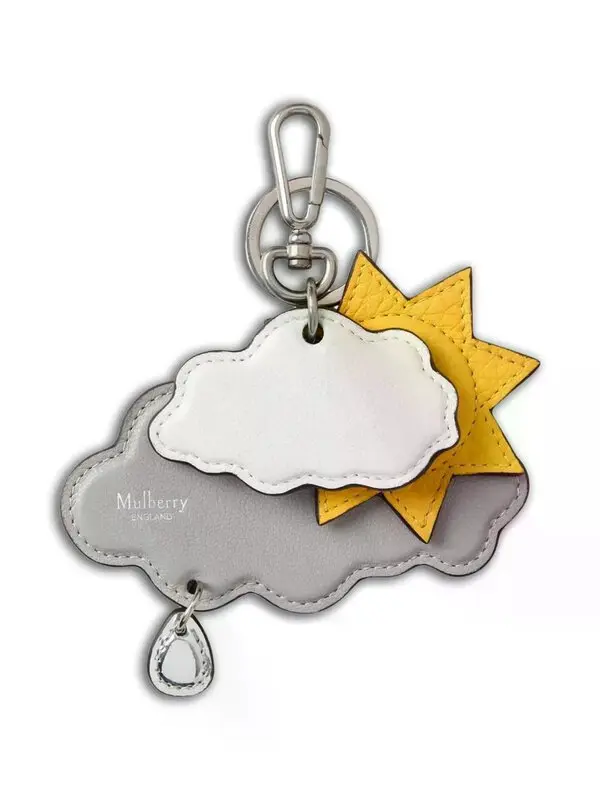 Mulberry Sun And Cloud Keyring - Grey