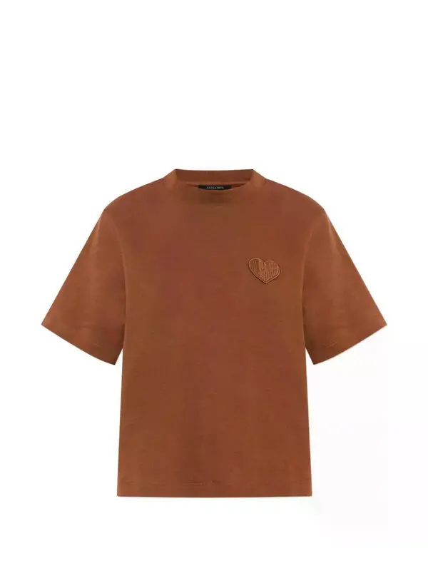 ALLSAINTS Lover Lisa Heart-embroidered T-shirt - Brown
