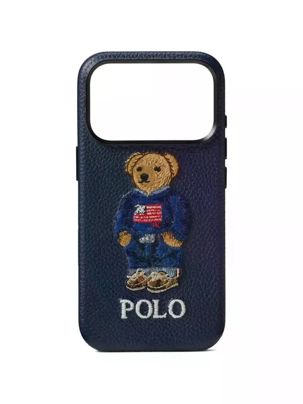 Polo Ralph Lauren Bear-embroidery Iphone 17 Case - Blue