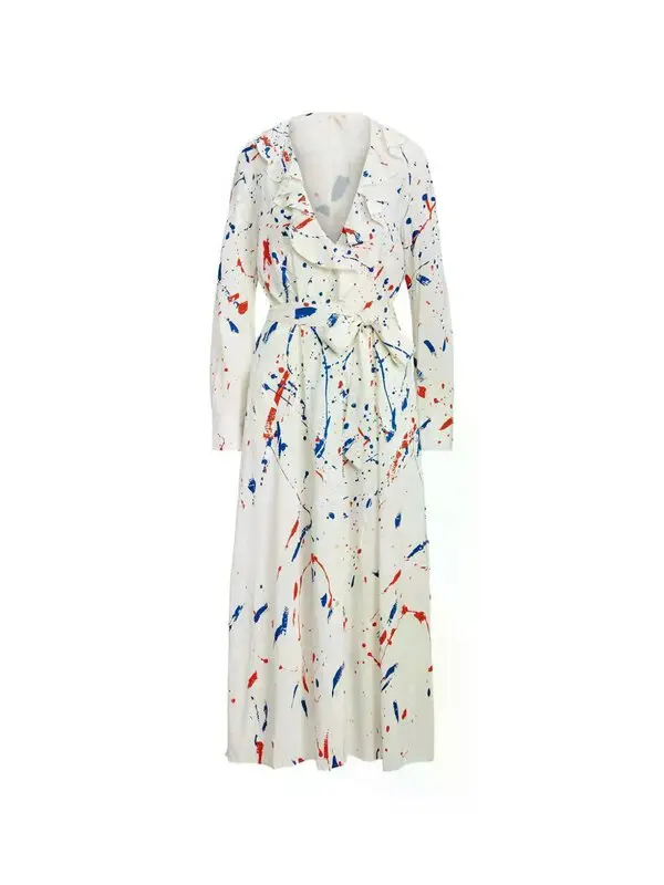 Polo Ralph Lauren Splash-print Midi Dress - White