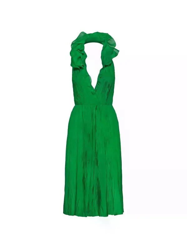 Polo Ralph Lauren Ruffled Pleated Dress - Green