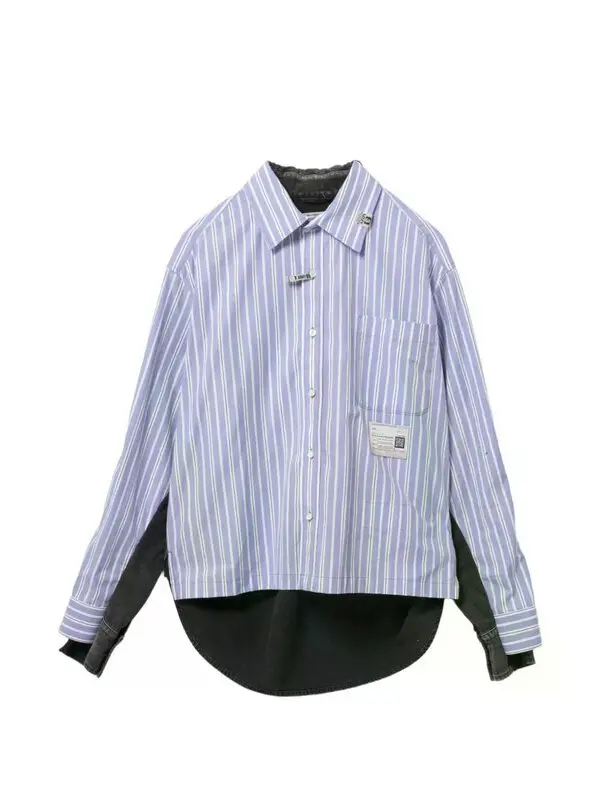 Mihara Yasuhiro Panelled Striped Shirt - Blue