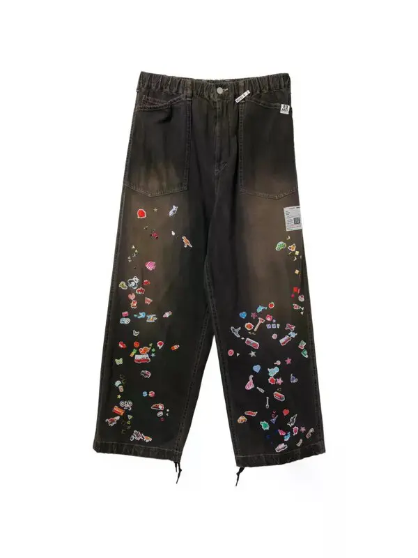 Mihara Yasuhiro All-over Graphic Print Jeans - Black