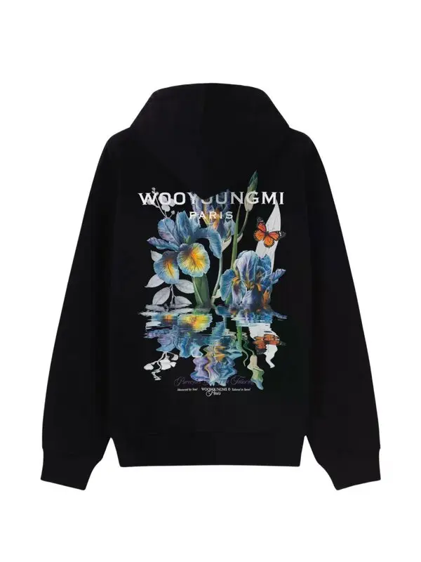 WOOYOUNGMI Floral Print Hoodie - Black