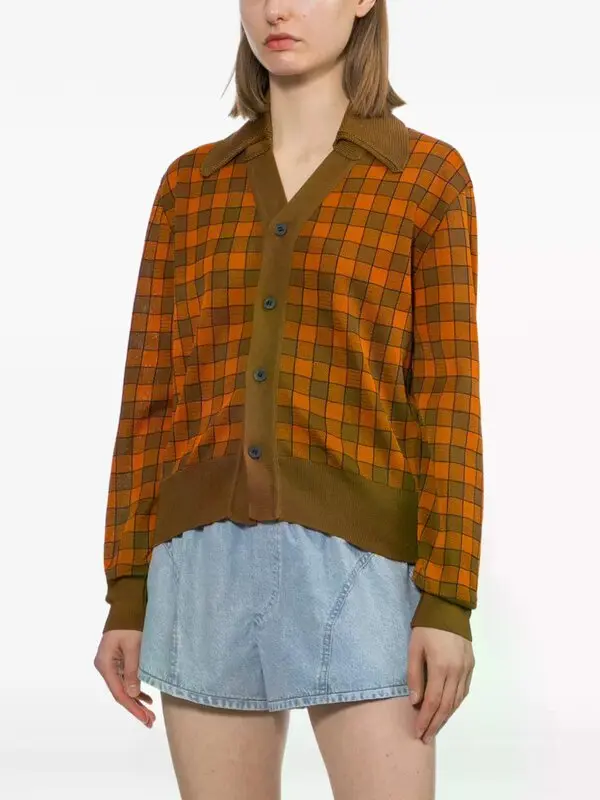Toga Checked V-neck Cardigan