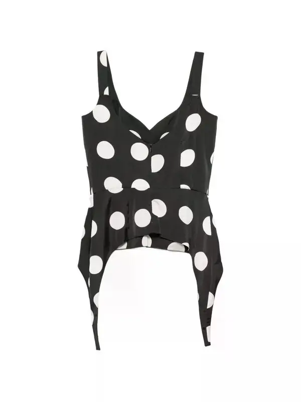 PARLOR Polka-dot Asymmetric Top