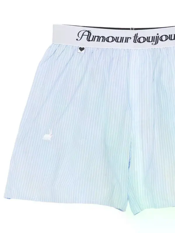 CARNE BOLLENTE Follow The Rabbit Stripe-pattern Embroidered Boxers