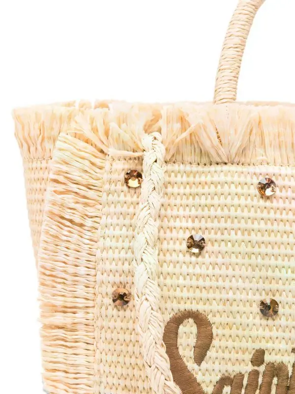 MC2 SAINT BARTH Colette Crystal-embellished Tote Bag - Neutrals