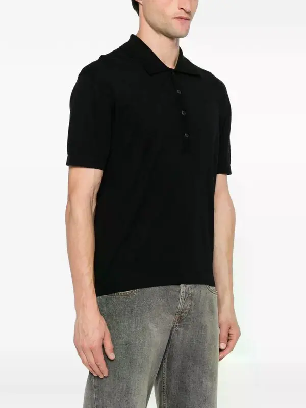 Imperial Short-sleeve Cotton Polo Shirt - Black