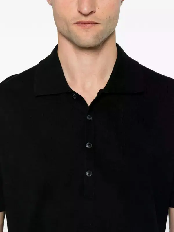 Imperial Short-sleeve Cotton Polo Shirt - Black