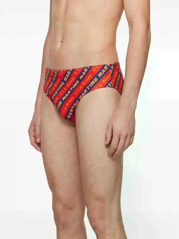 Martine Rose Logo-print Striped Swim Trunks