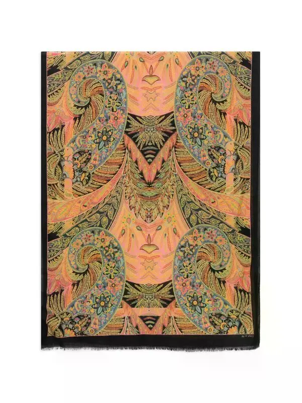 Etro Paisley-print Frayed Scarf - Pink
