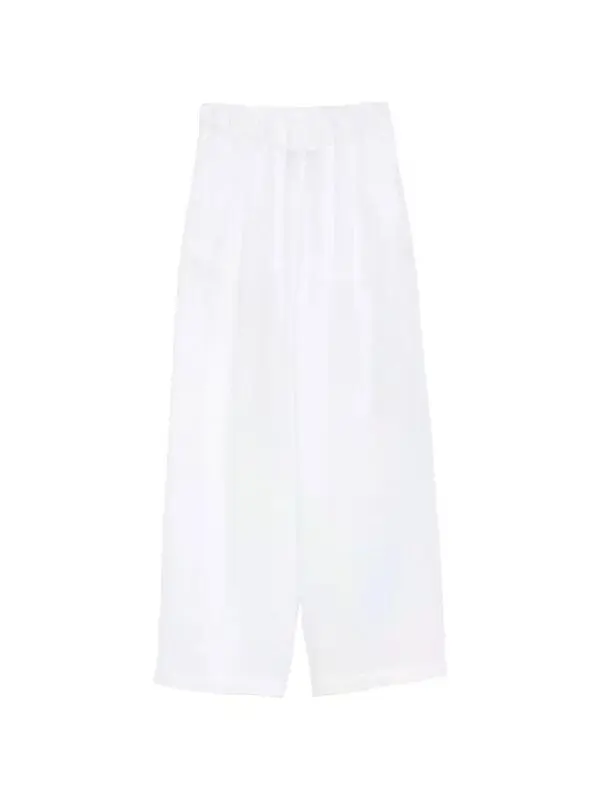 SEMICOUTURE Elasticated Wide-leg Trousers - White