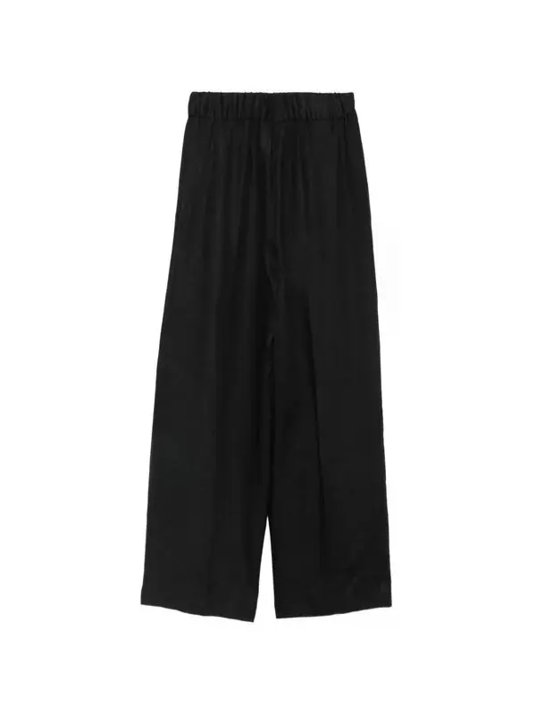 SEMICOUTURE Elasticated-waist Wide-leg Trousers - Black
