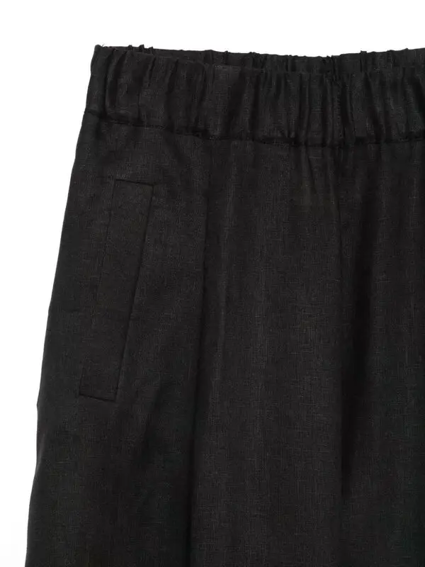 SEMICOUTURE Elasticated-waist Wide-leg Trousers - Black