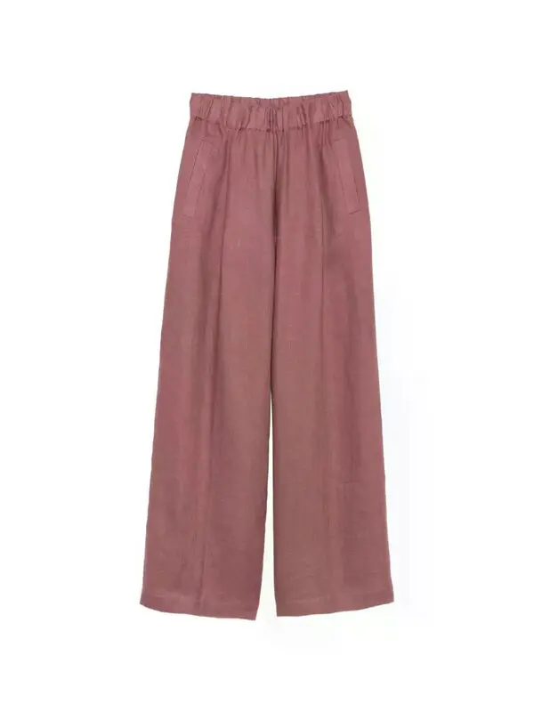 SEMICOUTURE Elasticated-waist Wide-leg Trousers - Pink