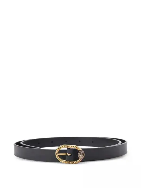 Kurt Geiger Mayfair 18 Crystal-embellished Leather Belt - Black