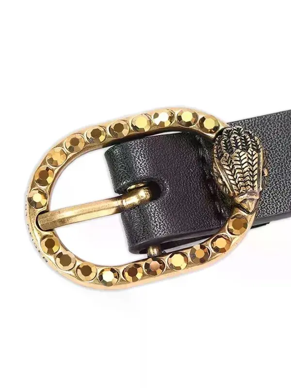Kurt Geiger Mayfair 18 Crystal-embellished Leather Belt
