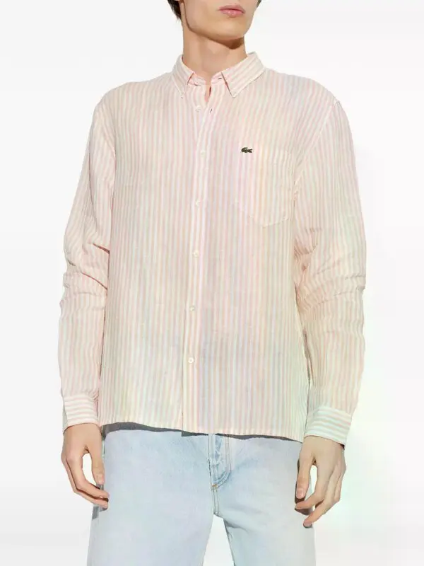 Lacoste Button-down Striped Shirt - Pink