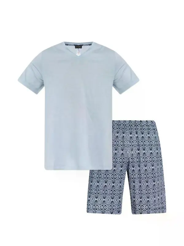 Hanro Damask-pattern Pyjama Set - Blue