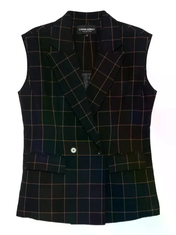 Cynthia Rowley Checked Waistcoat - Blue