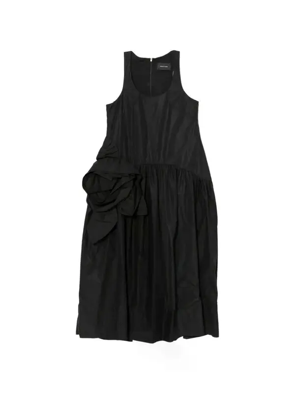 Simone Rocha Floral Appliqué Midi Dress - Black