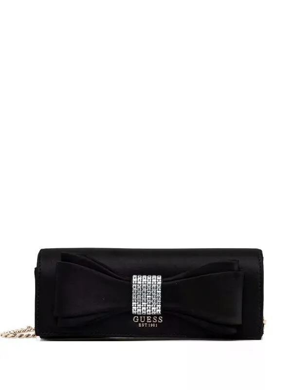 Guess Elsie Bow-embellishment Clutch Bag - Black