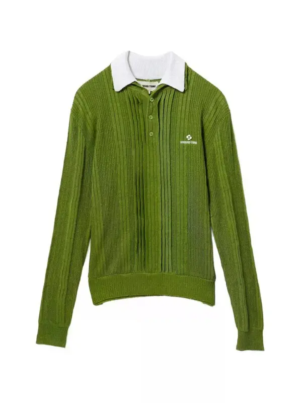 SHUSHU/TONG Linen Ribbed Polo - Green