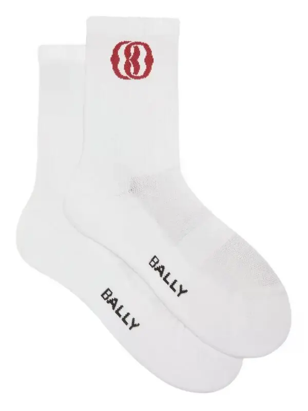 Bally Logo-embroidered Socks - White