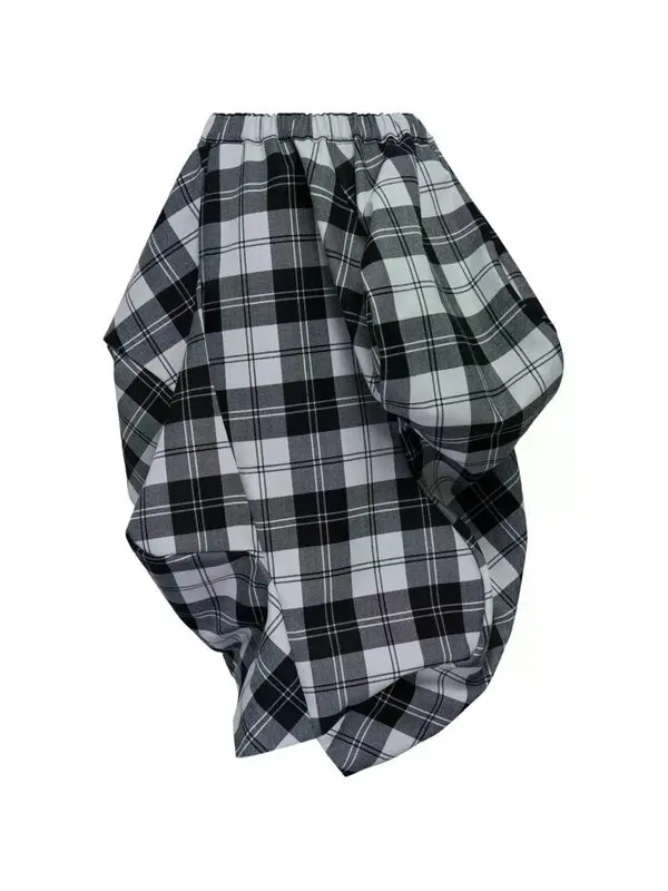Comme Des Garçons Checked Skirt - Black