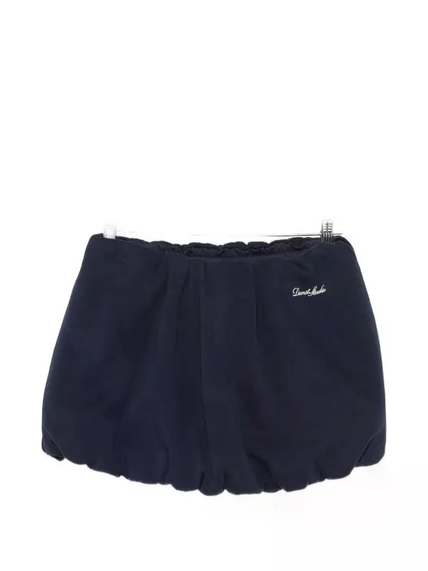 DUNST Bubble-hem Gathered Mini Skirt - Blue