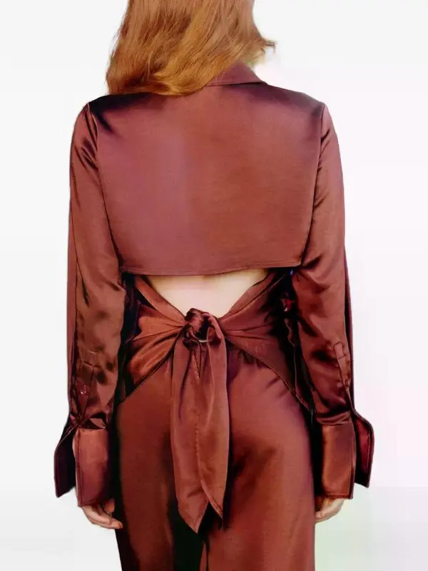 SIMONMILLER Loch Open-back Satin Shirt