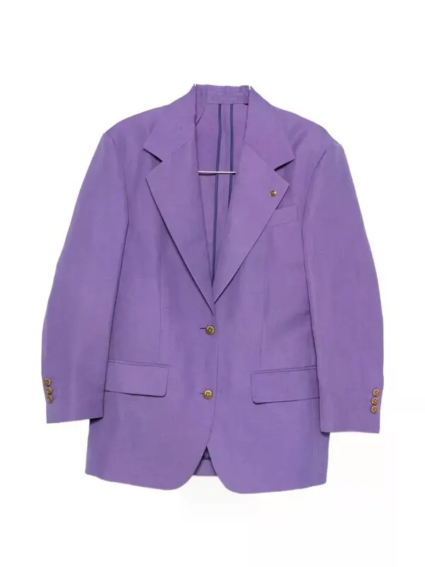 Versace Peak-lapel Single-breasted Blazer - Purple