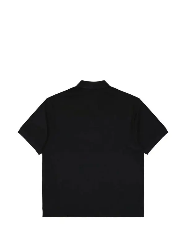 Stone Island Logo-embroidered Pique Polo Shirt - Black